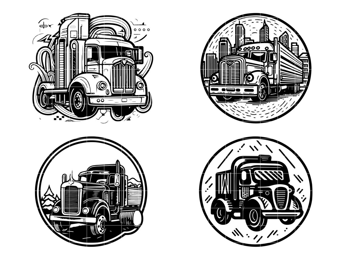 Truck Monogram SVG Bundle, Semi Truck SVG, Dump Truck SVG, Farm Truck ...