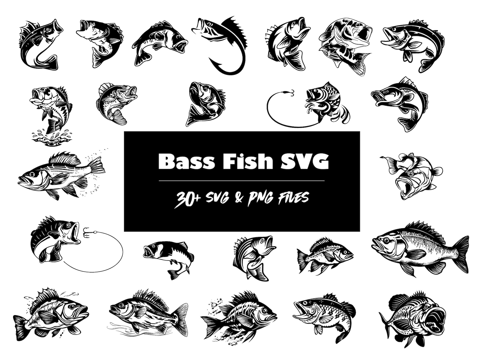 Bass Fishing SVG, Bass Fish SVG, Fishing SVG, Fish Svg, Largemouth Bass ...