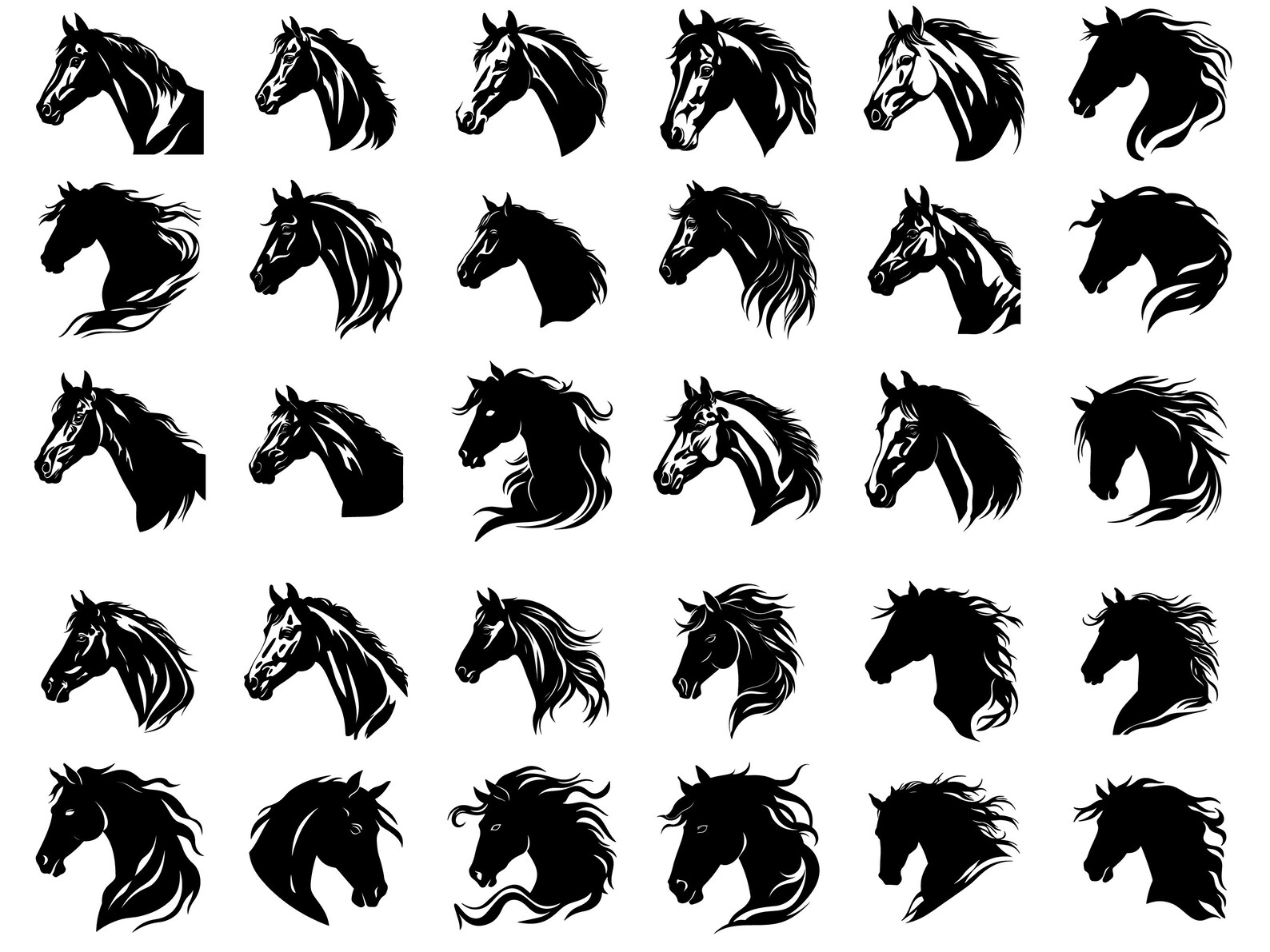 Horse Head SVG, Horse Face SVG, Horse SVG Bundle, Horse Silhouette Svg ...