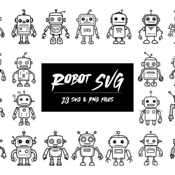 Robot Svg - Etsy