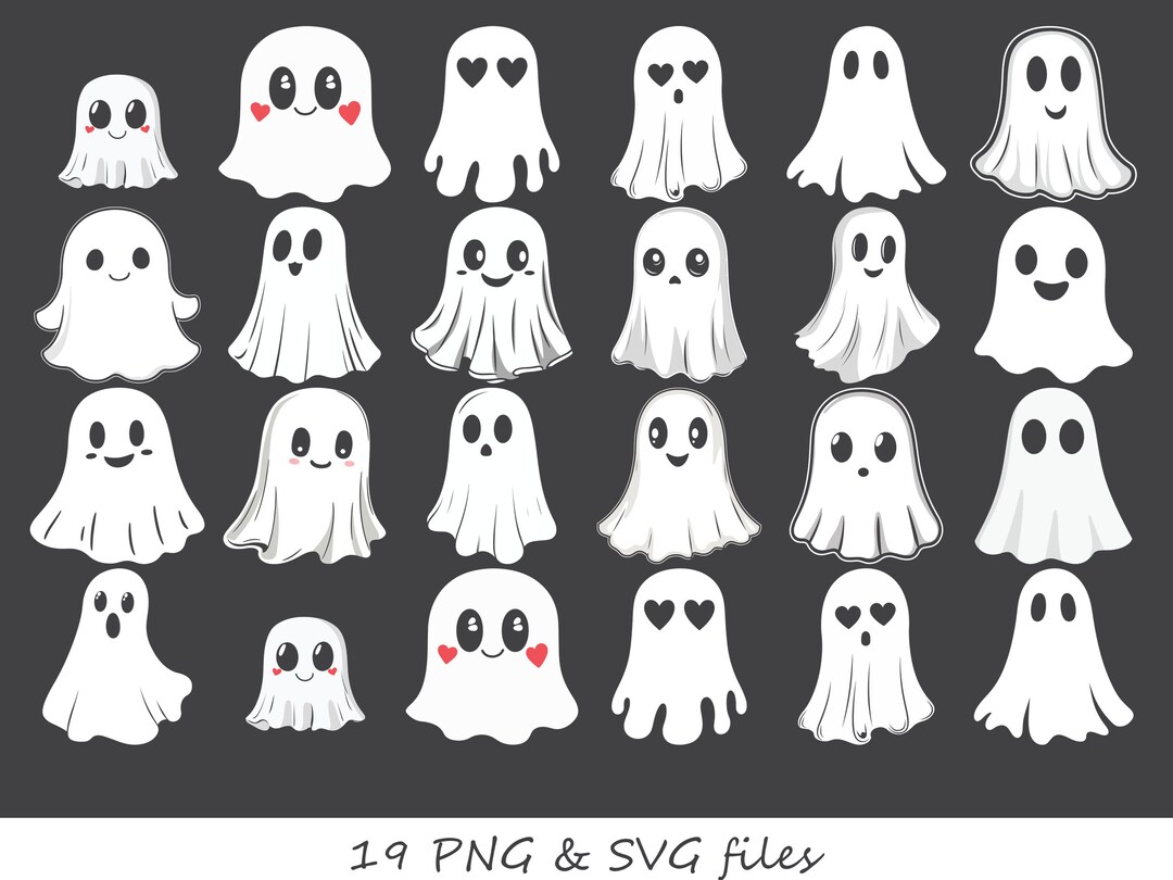 Ghost SVG Bundle, Ghost Face Svg, Cute Ghost Svg, Gleeful Ghost Svg ...