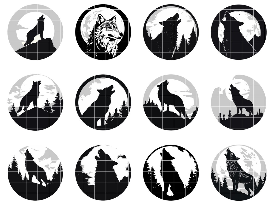 Wolf Silhouette SVG, Wolf SVG, Wolf Pack SVG, Great Wolf Lodge Svg ...