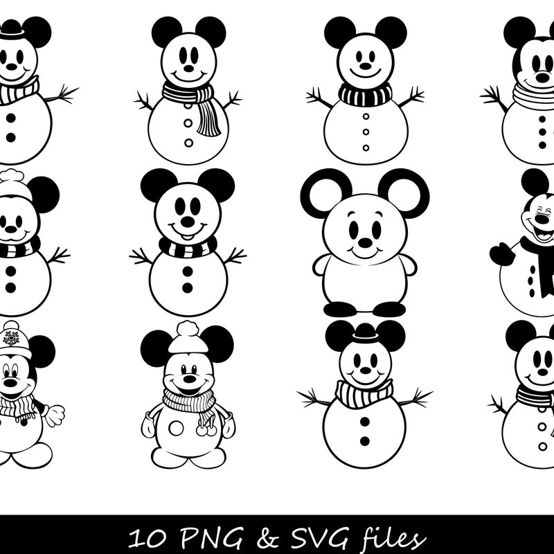 Mickey Snowman Svg - Etsy