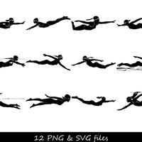 Swimmer Svg, Swimming Svg, Swim Svg, Clipart, Cut Files for Silhouette ...
