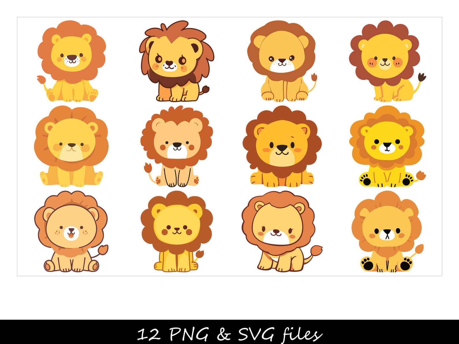 Lion SVG, Cute Lion SVG, Lion Cub SVG, Lion Eyes Svg, Chibi Lion Svg ...