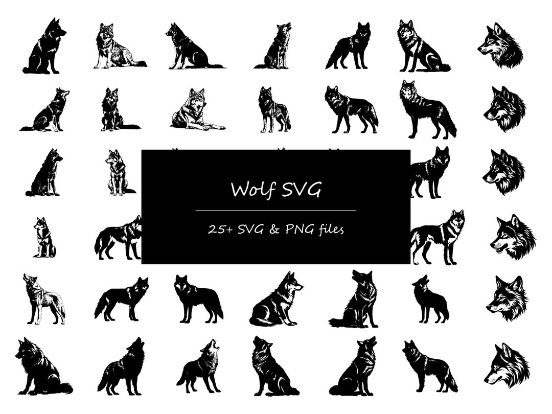Silueta de lobo SVG, Lobo SVG, Manada de lobos SVG, Gran Lobo Lodge svg ...