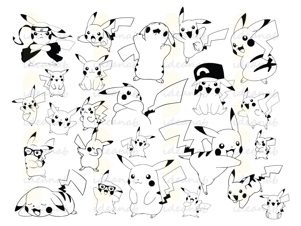 Layered Cartoon SVG Anime SVG Poke SVG Pika Svg - Etsy