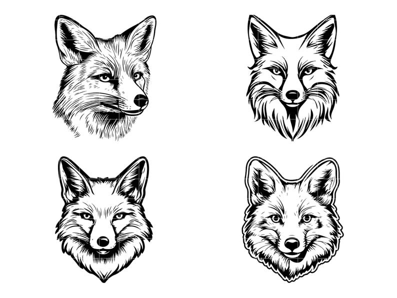Fox SVG Bundle, Fox SVG, Fox Head SVG, Fox Face Svg, Fox Silhouette Svg ...