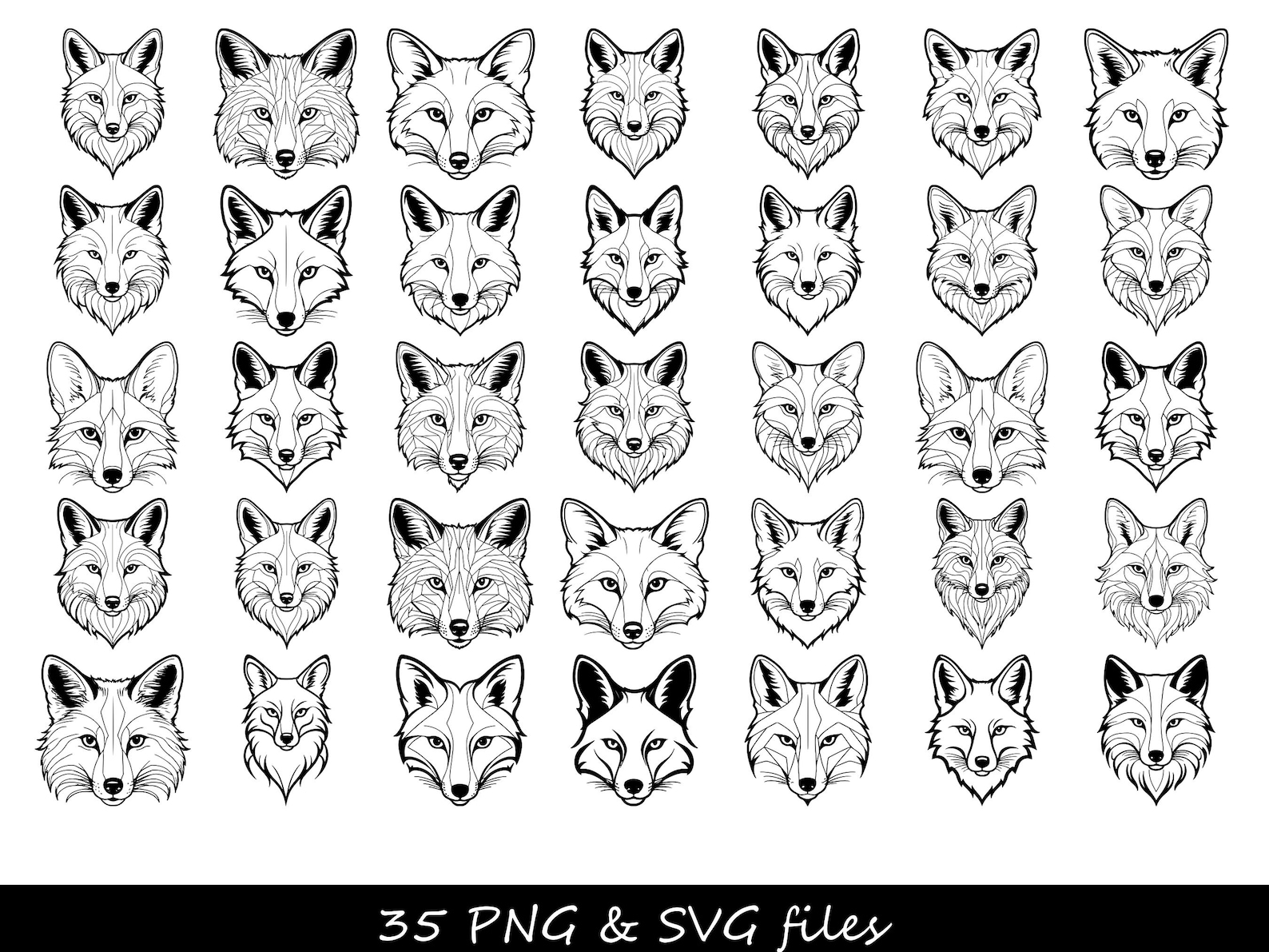 Fox SVG Bundle, Fox SVG, Fox Head SVG, Fox Face Svg, Fox Silhouette Svg ...