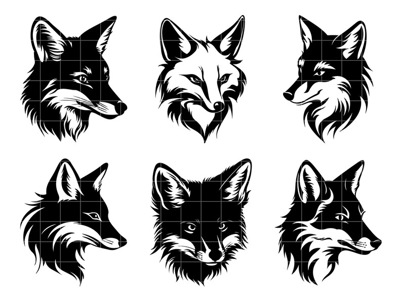 Fox SVG Bundle, Fox SVG, Fox Head SVG, Fox Face Svg, Fox Silhouette Svg ...