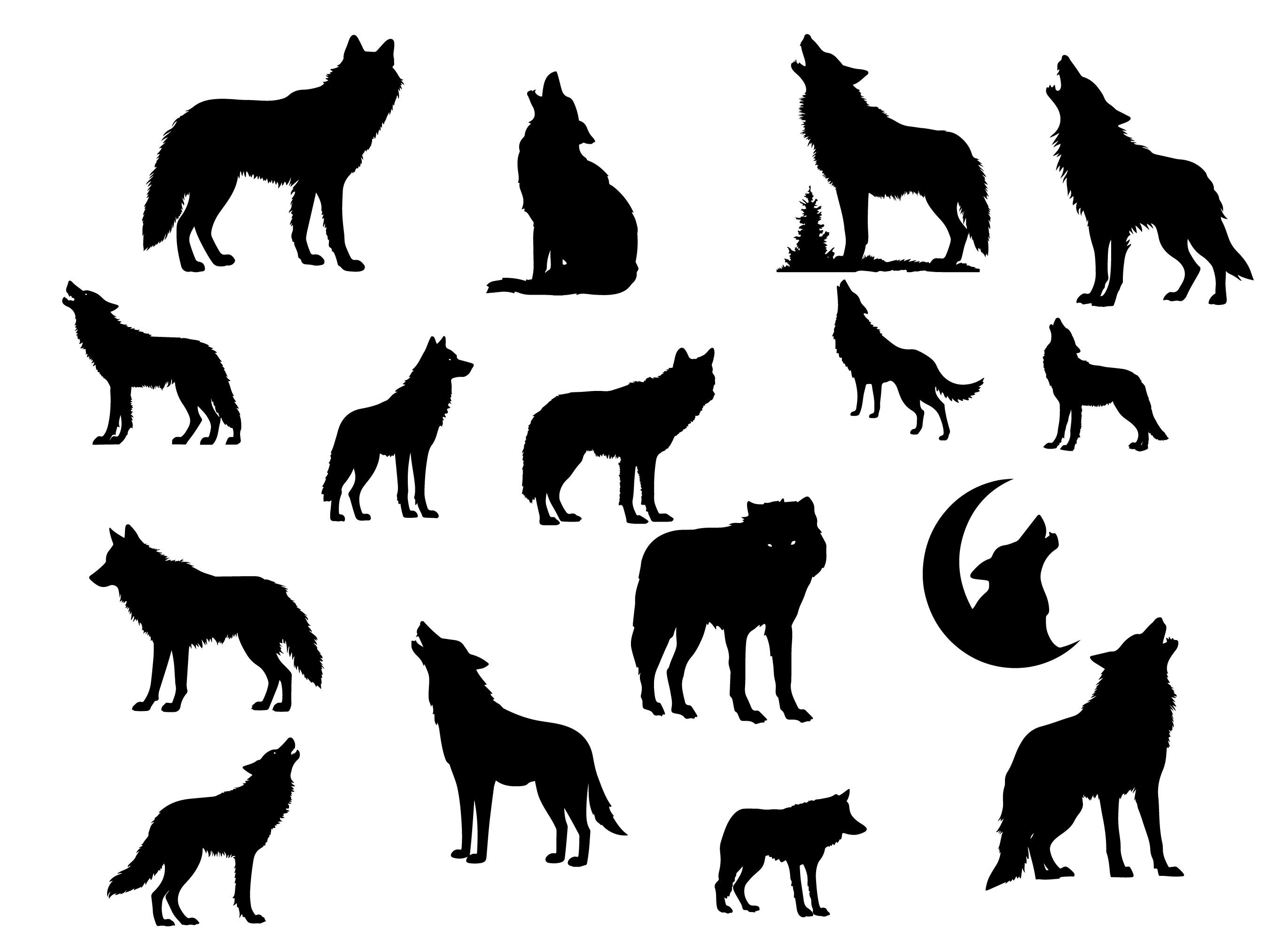 Wolf Silhouette SVG, Wolf SVG, Wolf Pack SVG, Great Wolf Lodge Svg ...