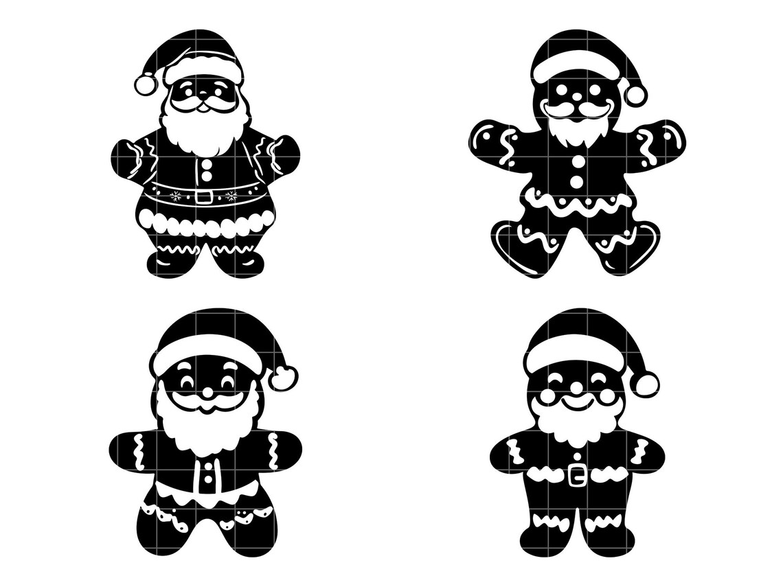 Santa SVG, Gingerbread SVG, Gingerbread Santa SVG, Gingerbread Face Svg ...