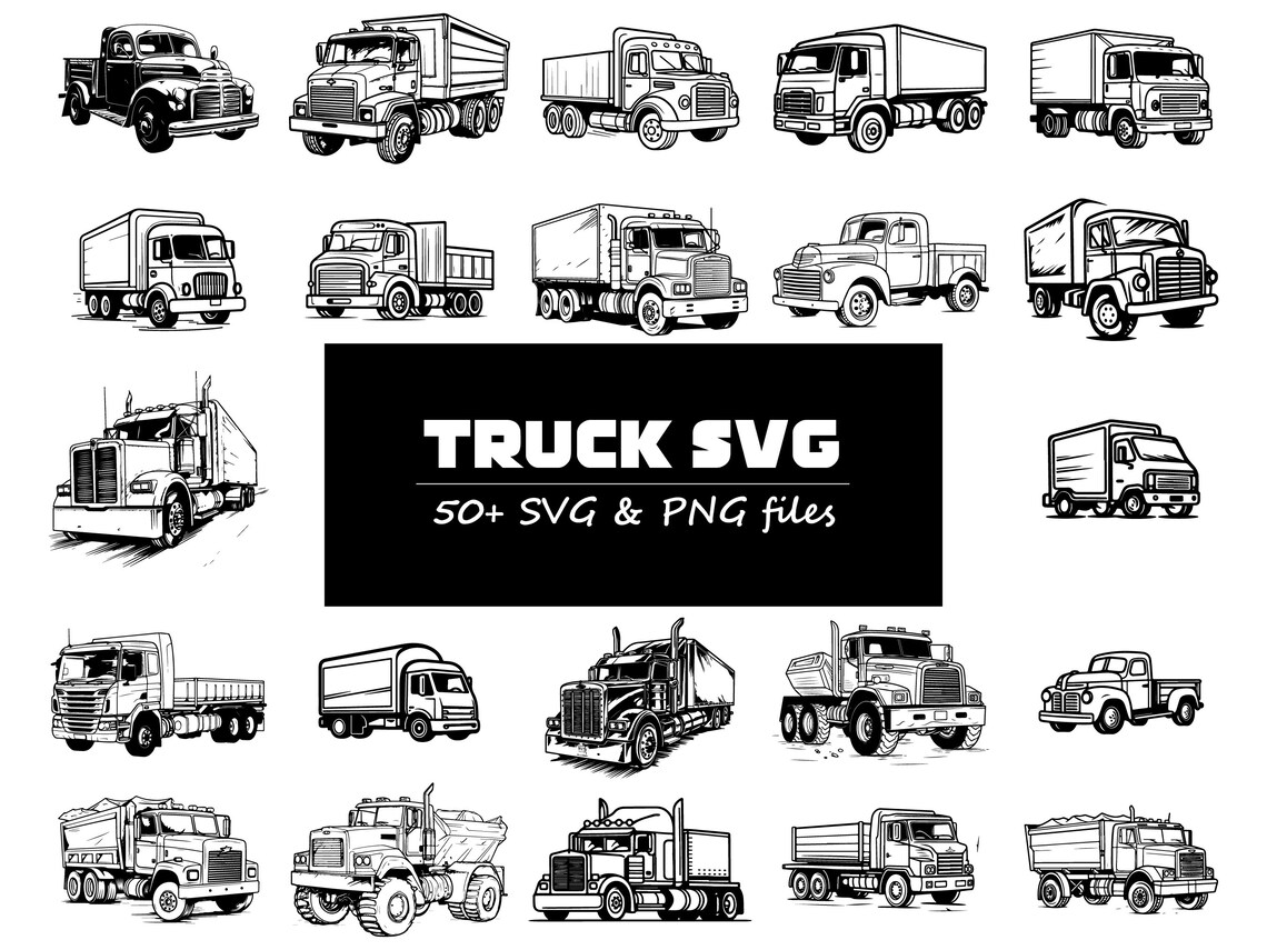 Truck SVG Bundle, Semi Truck SVG, Dump Truck SVG, Farm Truck Svg ...