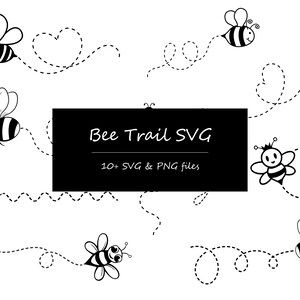 Buy Bee SVG, Bee Trail SVG, Bee SVG, Cute Bee Svg, Baby Bee Svg, Boho ...