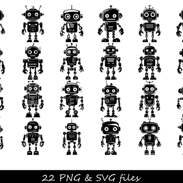 Robot Svg - Etsy