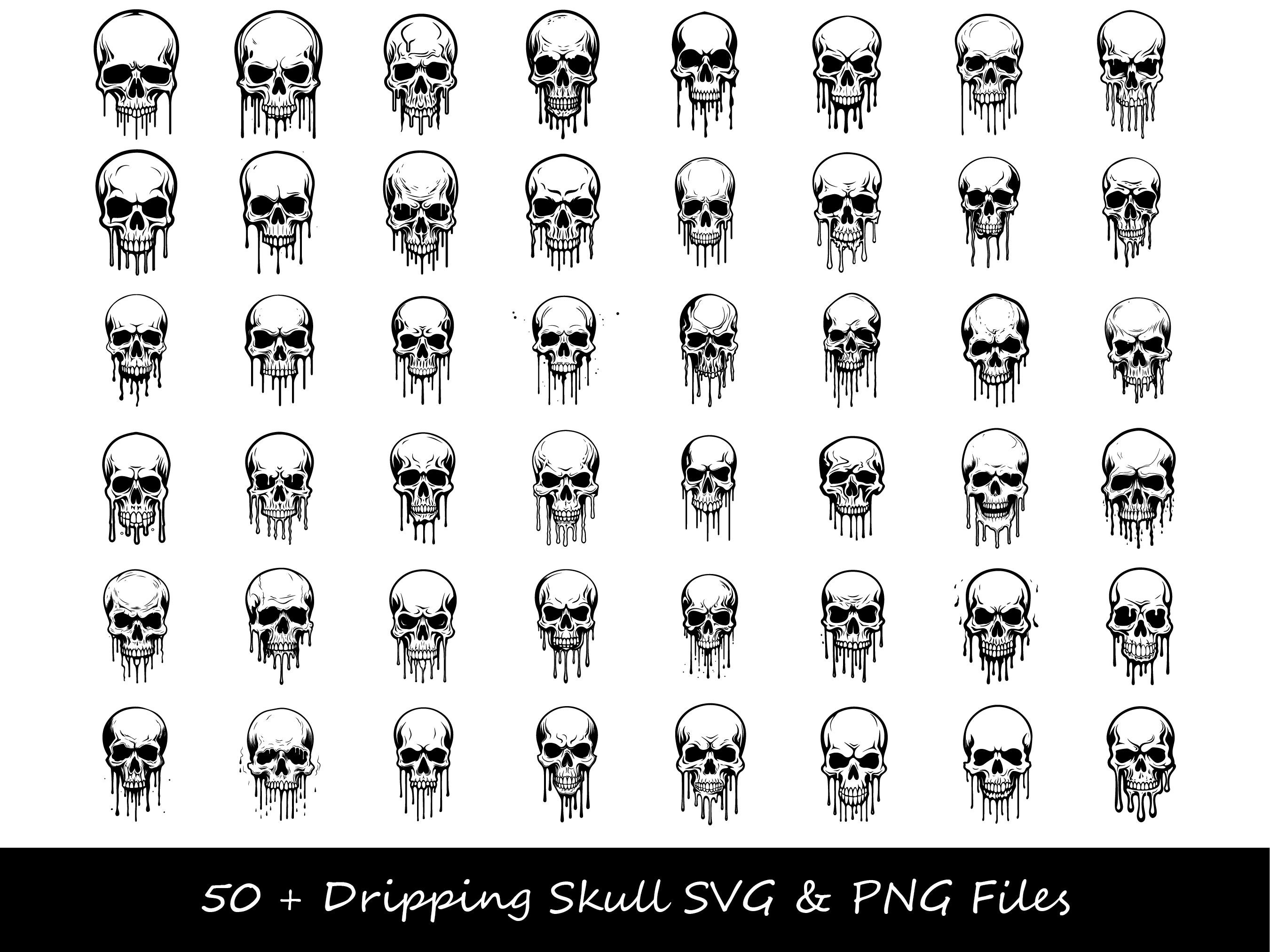 Dripping Skull SVG, Melting Skull SVG, Sugar Skull SVG, Skull Svg ...