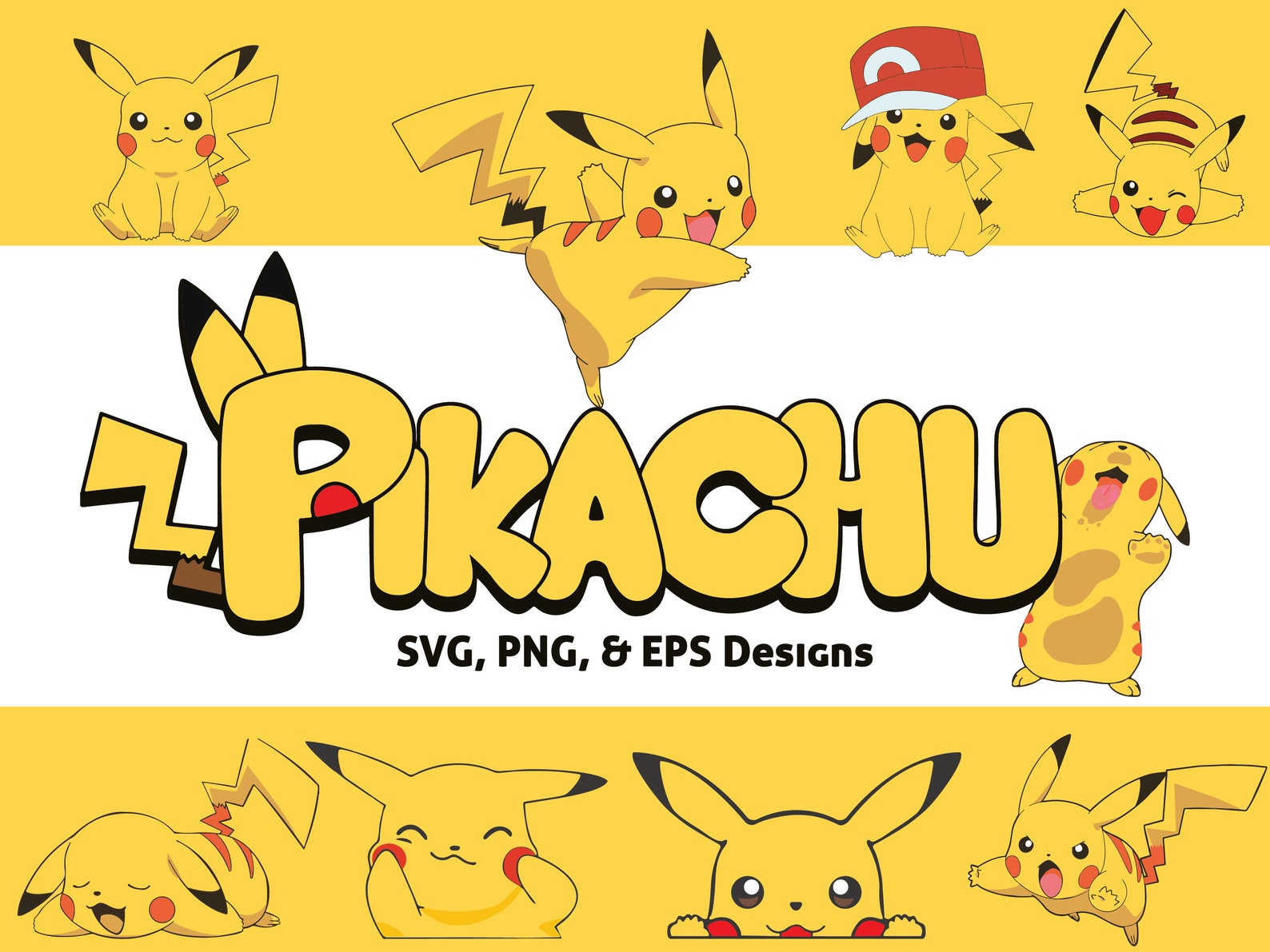 Layered Cartoon SVG, Anime SVG, Poke SVG, Pika Svg - Etsy