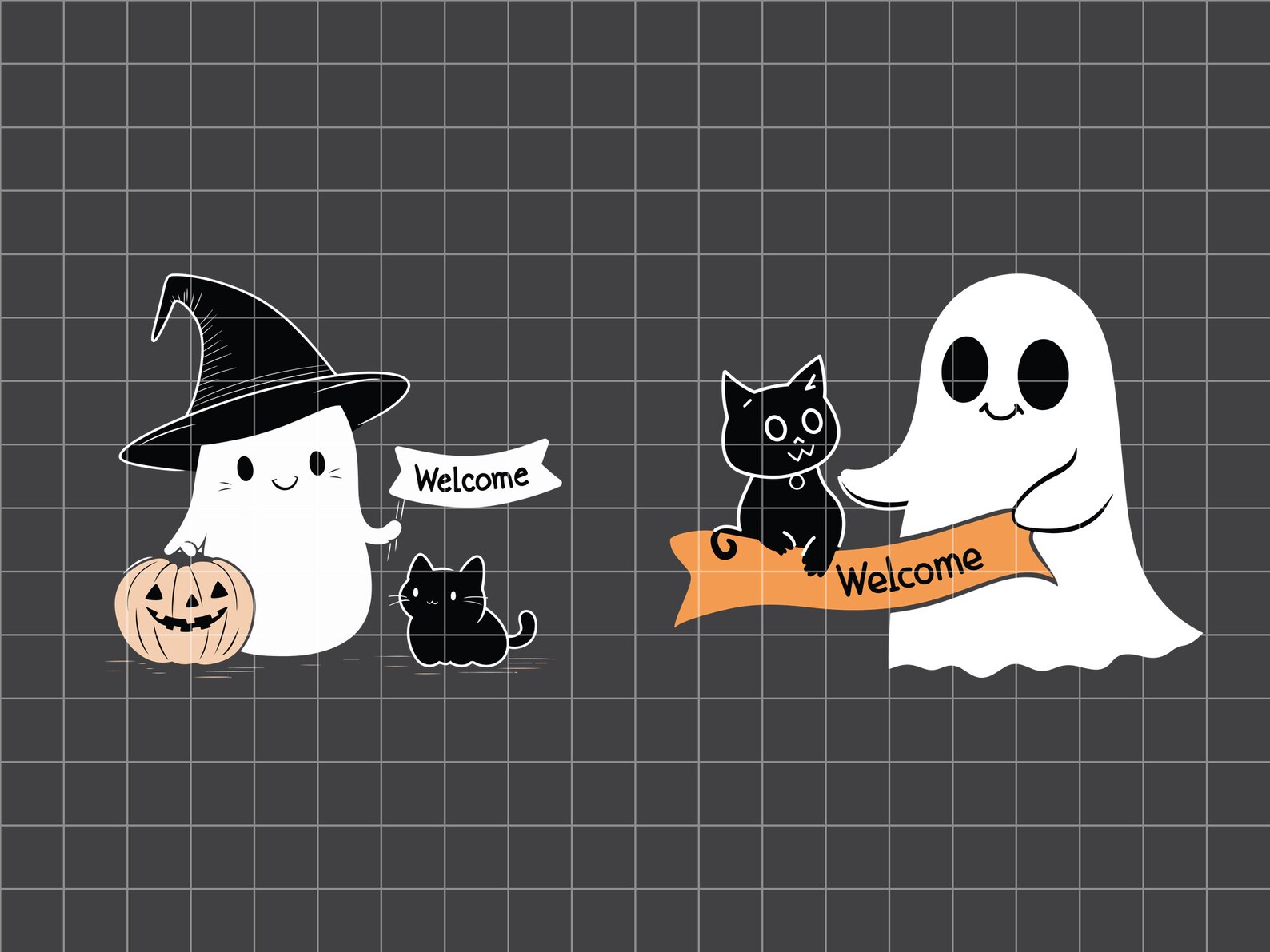 Ghost Welcome Sign SVG, Ghost SVG, Ghost Face Svg, Cute Ghost Svg, Baby ...