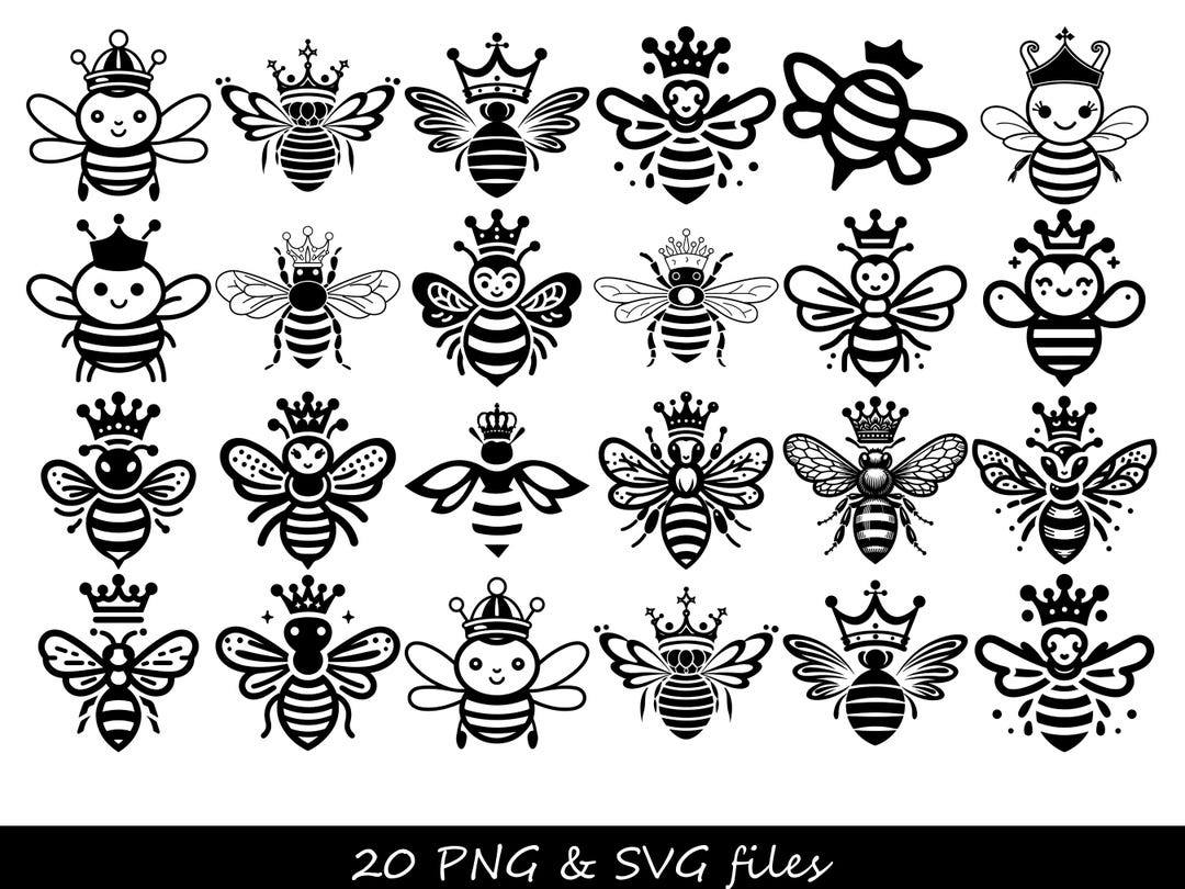 Queen Bee SVG, Queen Bee PNG, Bee SVG, Cute Bee Svg, Baby Bee Svg, Boho ...