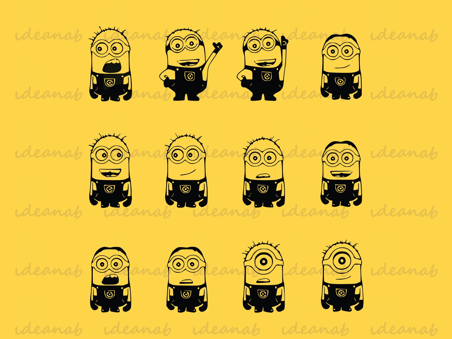 Minion SVG Bundle Minions Gesicht SVG Minion SVG Umriss - Etsy.de