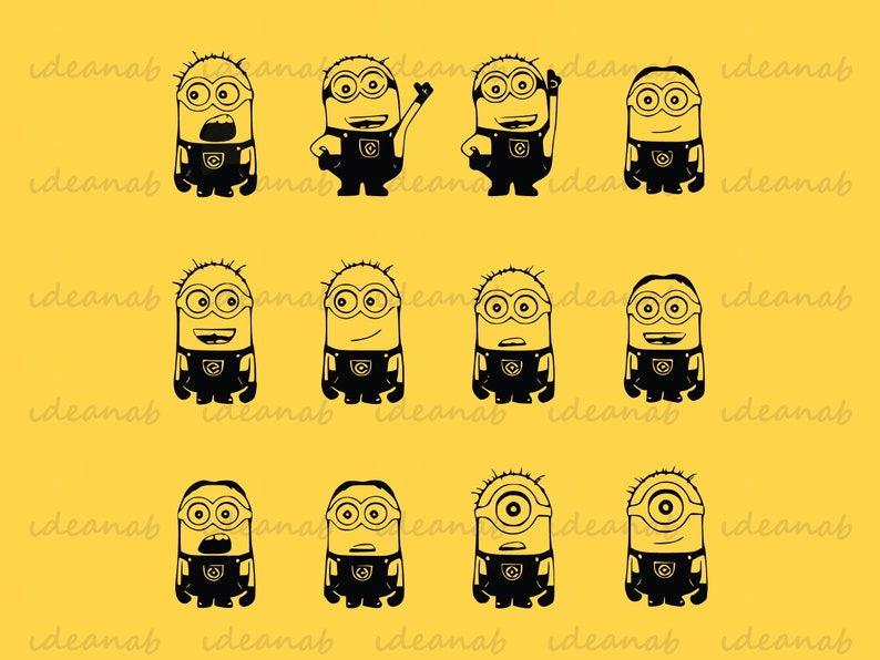 Minion SVG Bundle Minions Face SVG Minions SVG Outline - Etsy
