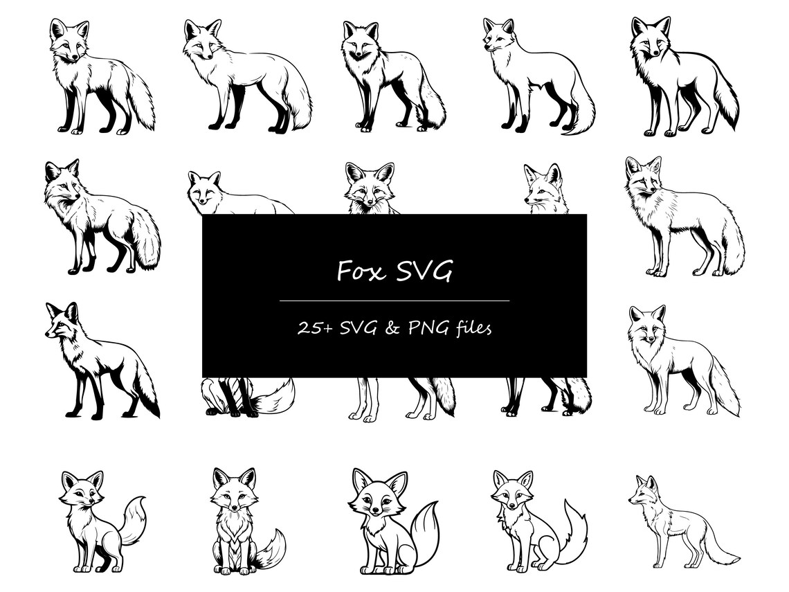 Fox SVG Bundle, Fox SVG, Fox Head SVG, Fox Face Svg, Fox Silhouette Svg ...