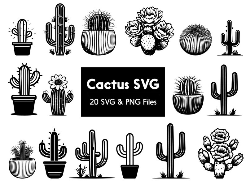 Cactus SVG Cactus Silhouette SVG Saguaro Cactus SVG Cactus - Etsy