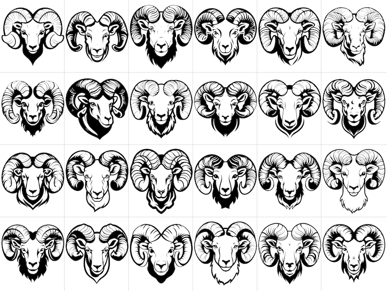 Ram Head SVG, Ram SVG, Ram Skull SVG, Horned Ram Svg, Ram Head ...