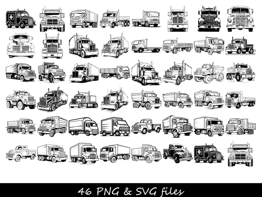 Truck SVG Bundle, Semi Truck SVG, Dump Truck SVG, Farm Truck Svg ...