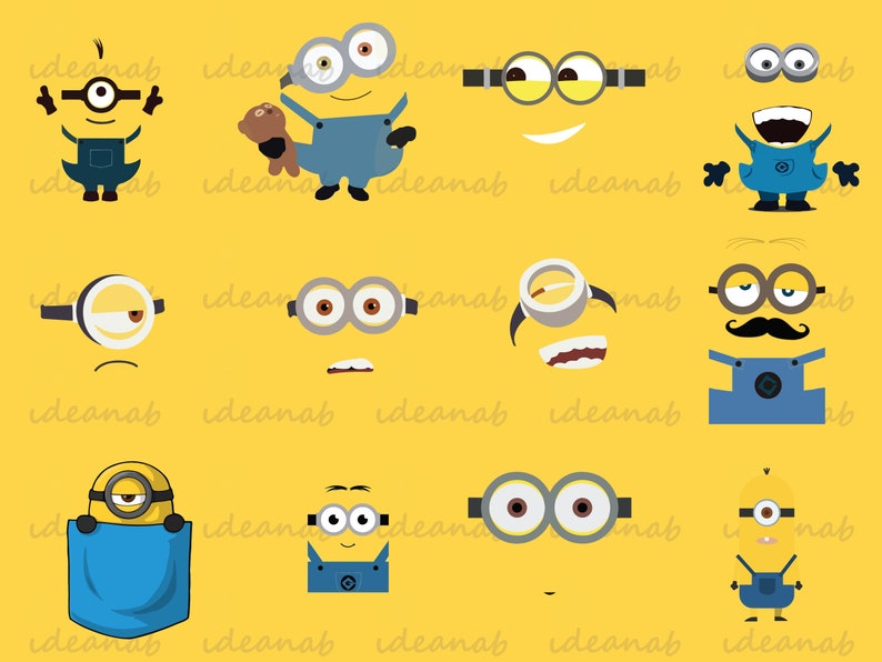 Minion SVG Bundle Minions Face SVG Minions SVG Outline - Etsy