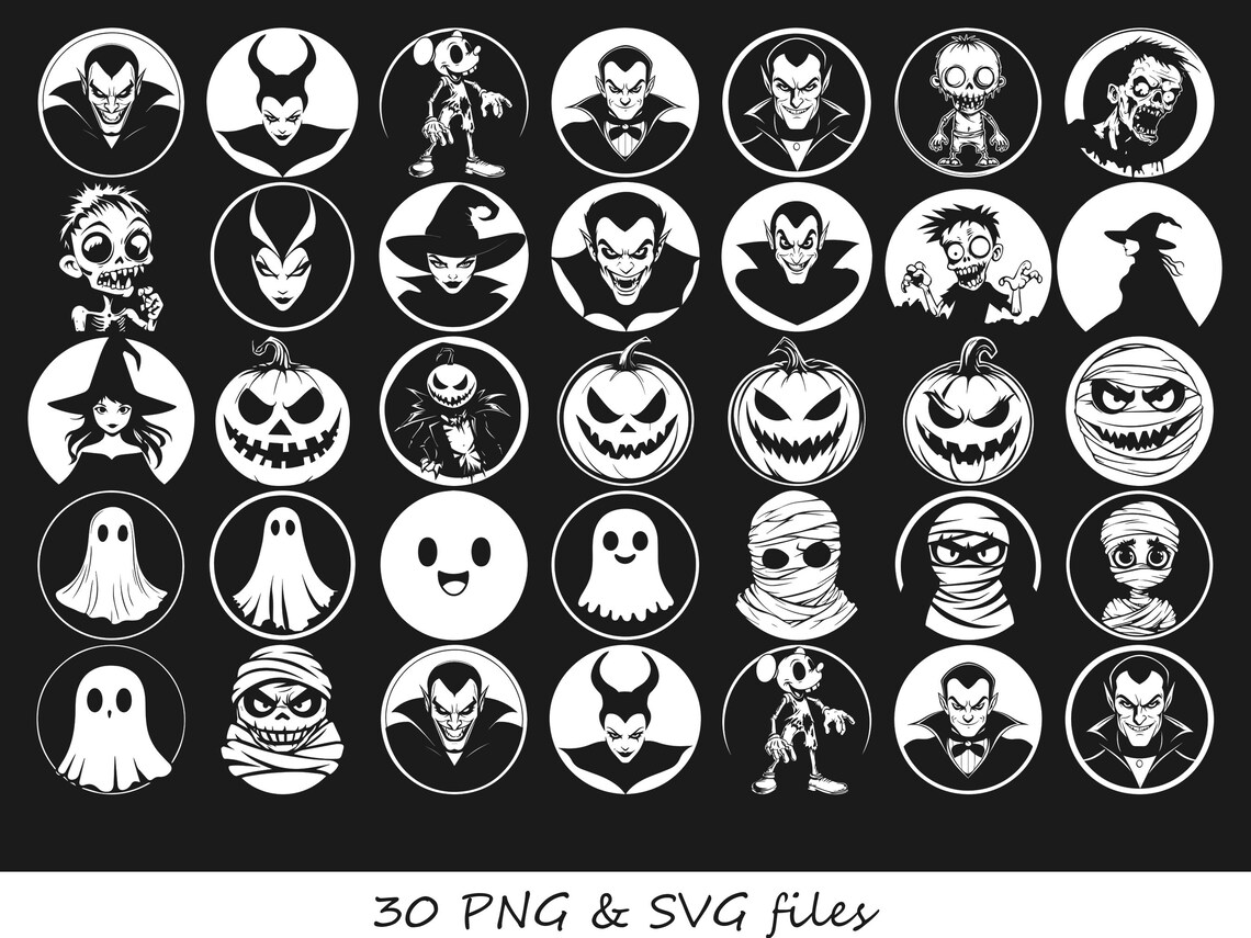Halloween Characters SVG, Vampire SVG, Zombie SVG, Witch Svg, Ghost Svg ...