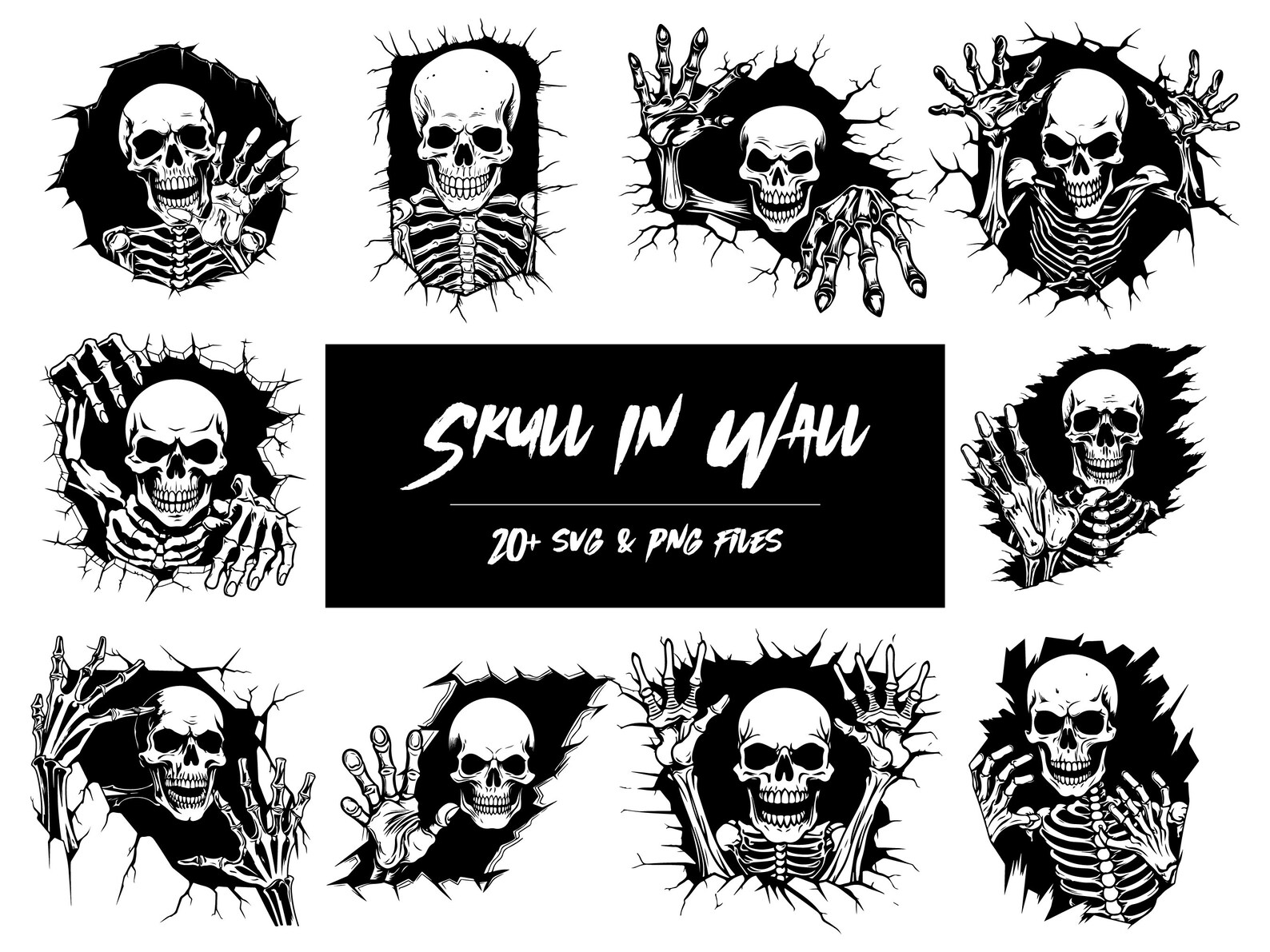 Skull in the Wall SVG, Skull SVG, Sugar Skull Svg, Skull Head Svg ...