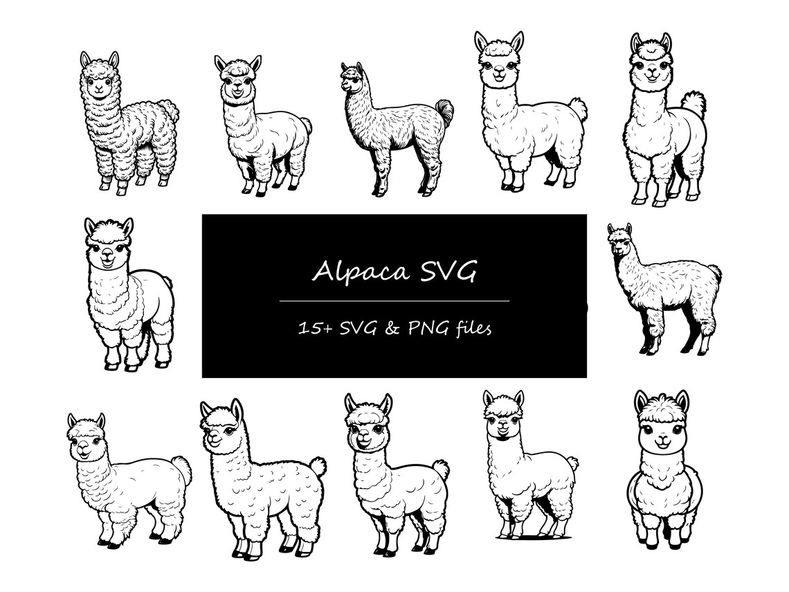 Alpaca Head SVG Bundle, Alpaca SVG, Cartoon Alpaca SVG, Christmas ...