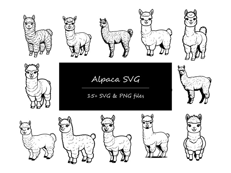 Alpaca Head SVG Bundle, Alpaca SVG, Cartoon Alpaca SVG, Christmas ...
