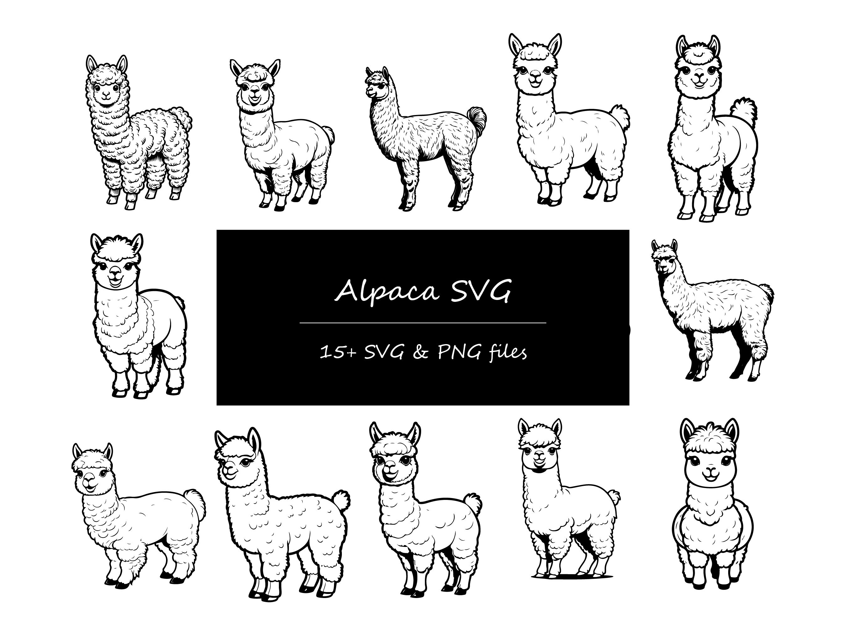 Alpaca Head SVG Bundle, Alpaca SVG, Cartoon Alpaca SVG, Christmas ...