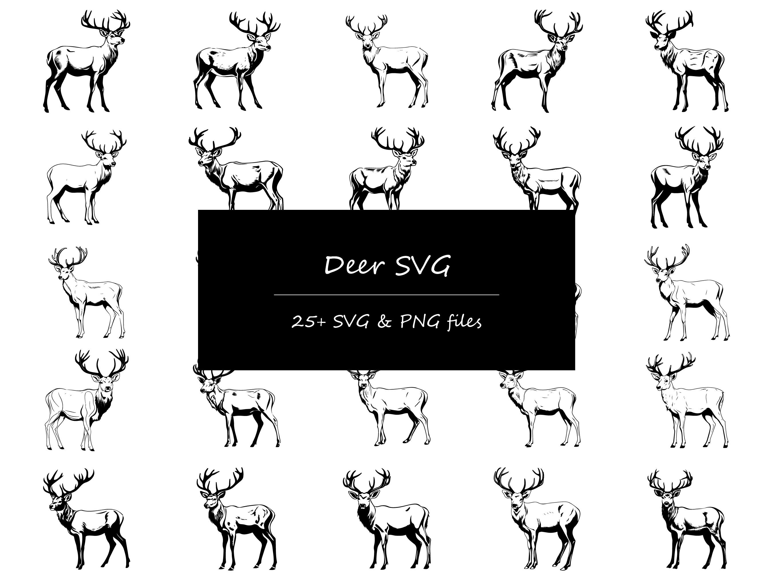 Deer SVG Bundle, Deer SVG, Deer Outline Svg, 3d Deer Svg, Deer Hunting ...