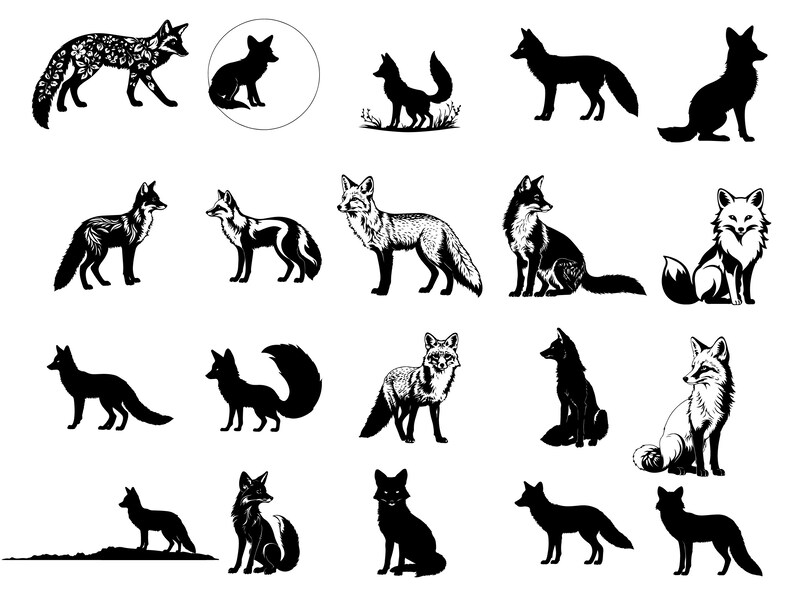 Fox SVG Bundle, Fox SVG, Fox Head SVG, Fox Face Svg, Fox Silhouette Svg ...