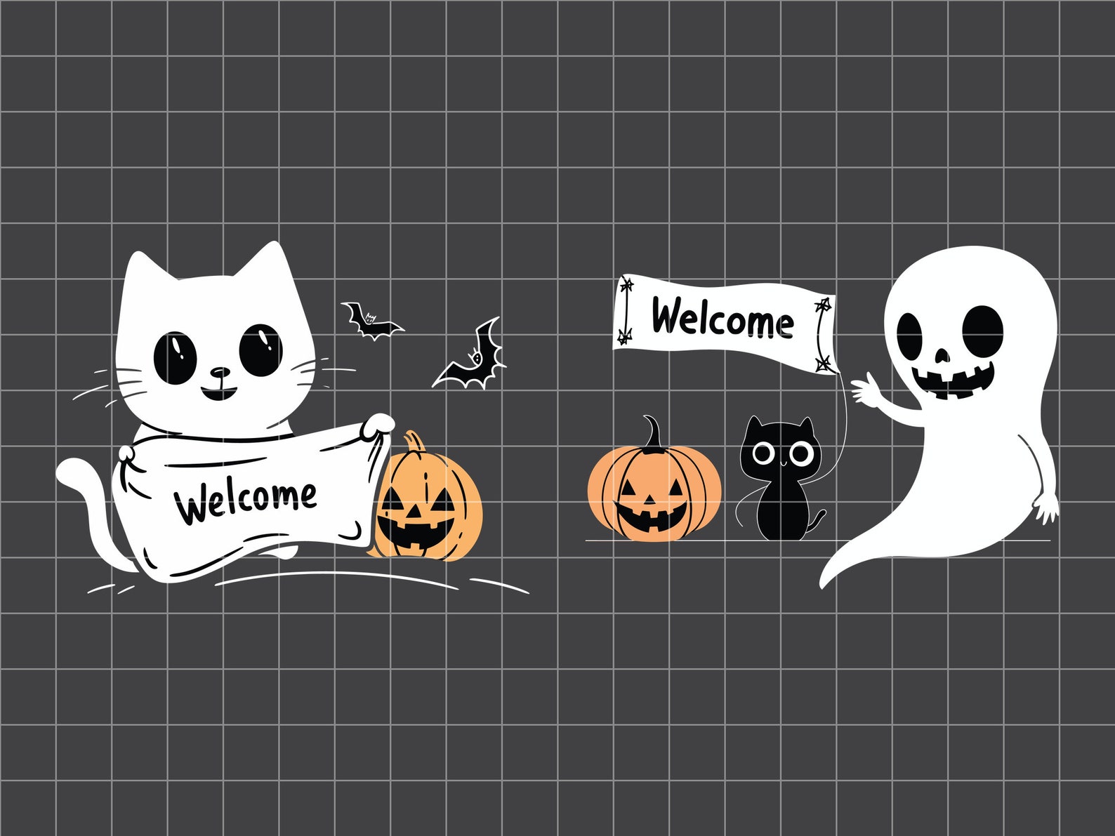 Ghost Welcome Sign SVG, Ghost SVG, Ghost Face Svg, Cute Ghost Svg, Baby ...