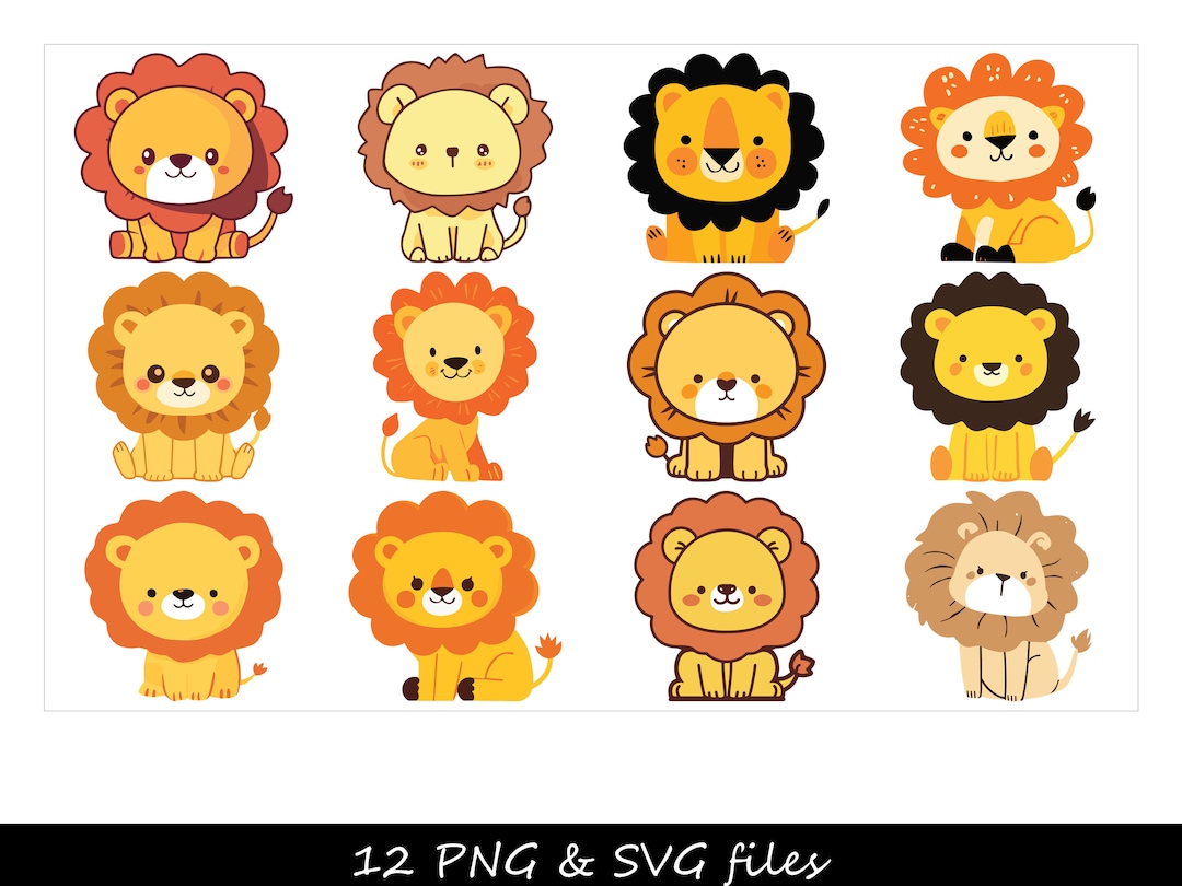 Lion SVG, Cute Lion SVG, Lion Cub SVG, Lion Eyes Svg, Chibi Lion Svg ...