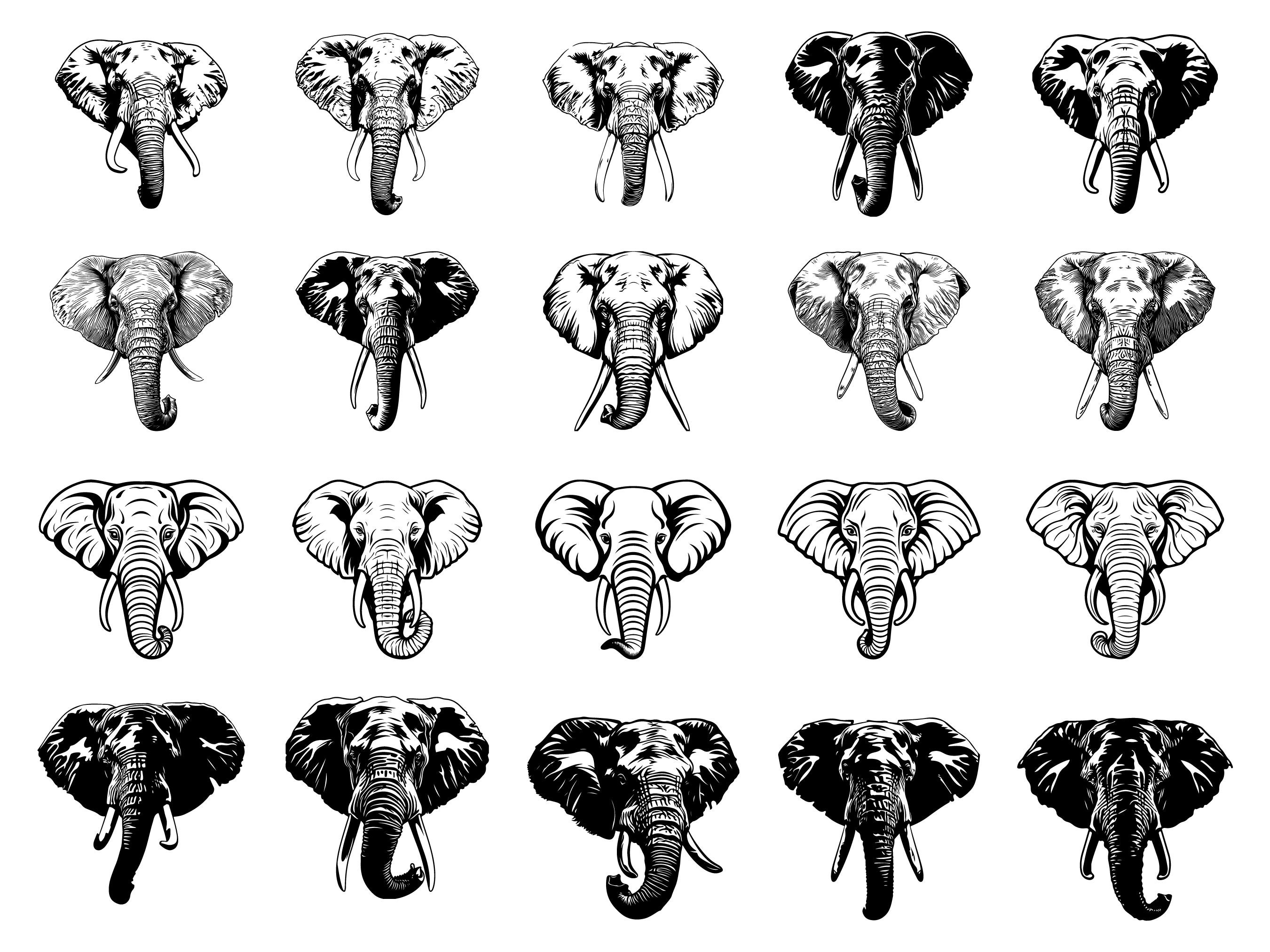 Elephant Svg, Elephant Face SVG, Elephant Mandala SVG, Elephant ...