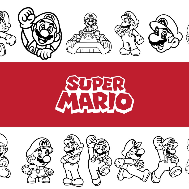 Super Mario Outline - Etsy