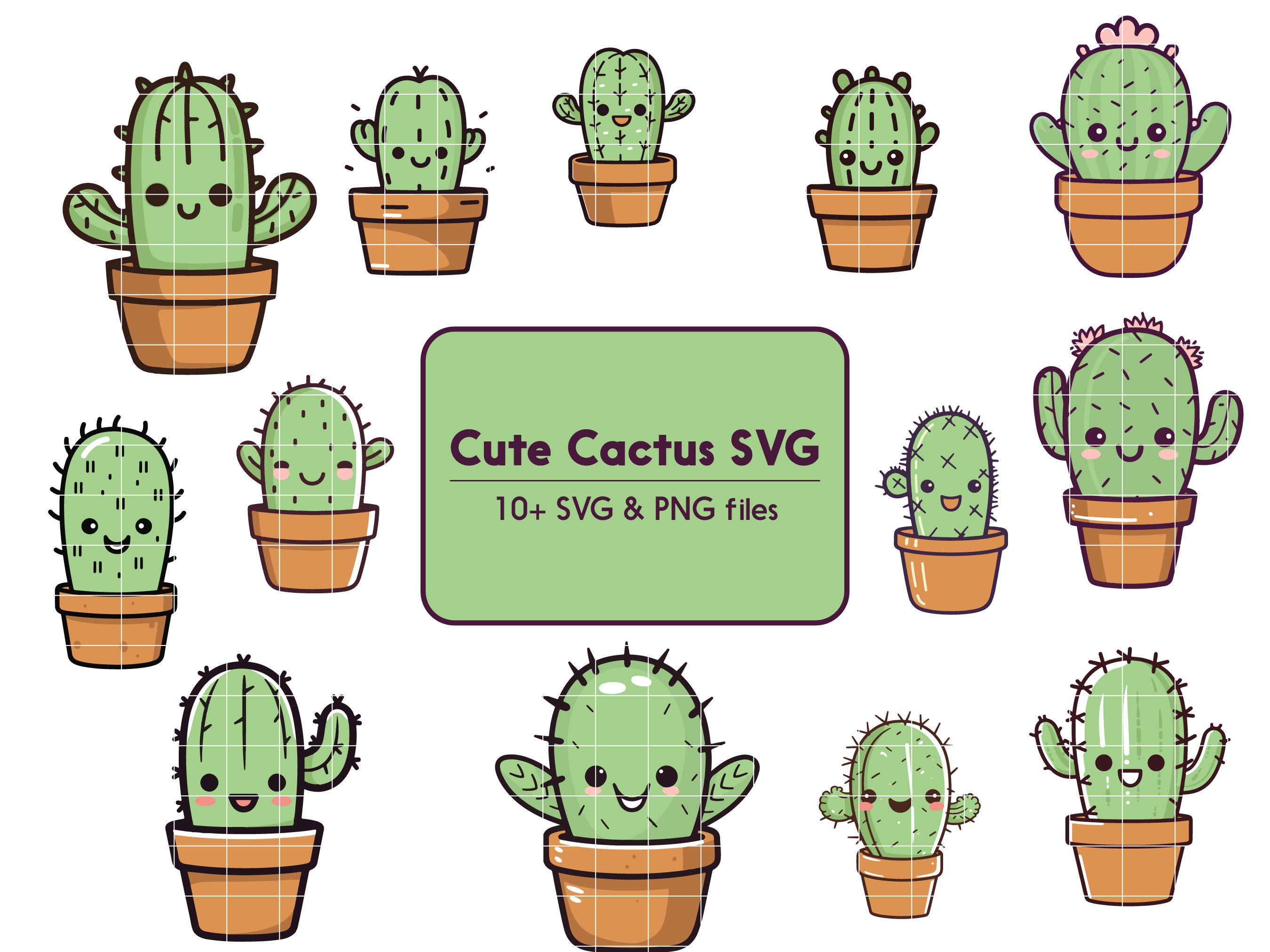 Cactus SVG Happy Cactus SVG Saguaro Cactus SVG Cactus - Etsy