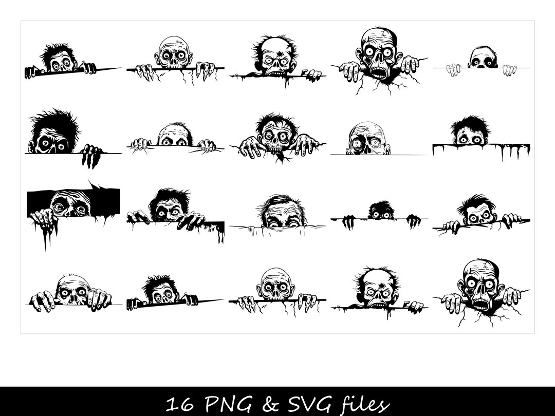 Peeking Zombie SVG, Zombie SVG, Scream SVG, Halloween Svg, Horror Svg ...
