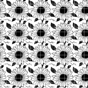 Sunflower Floral Pattern SVG Bundle, Seamless Pattern SVG, Flower ...