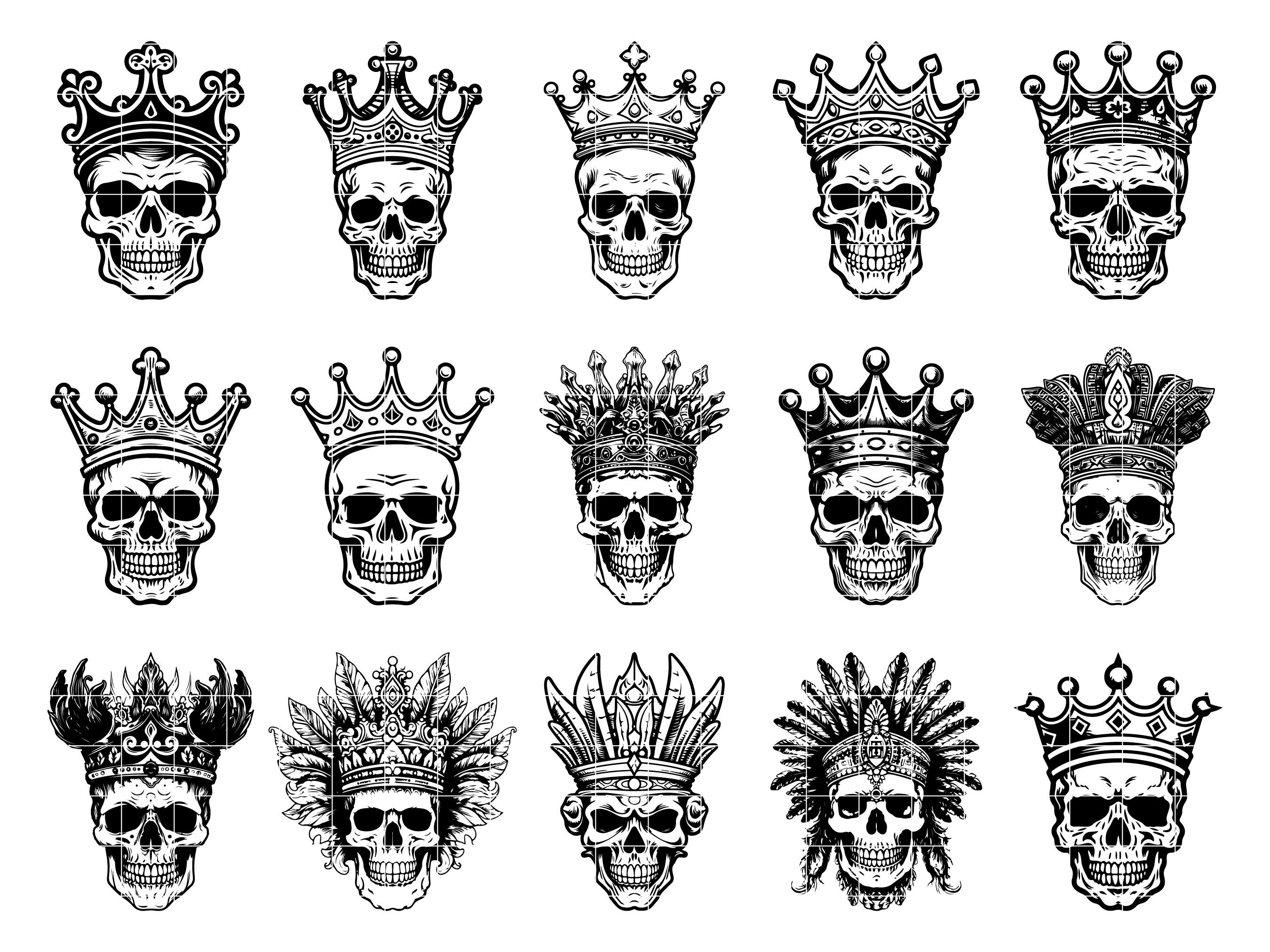 Skull With Crown SVG Skull SVG Crown SVG Halloween Svg - Etsy