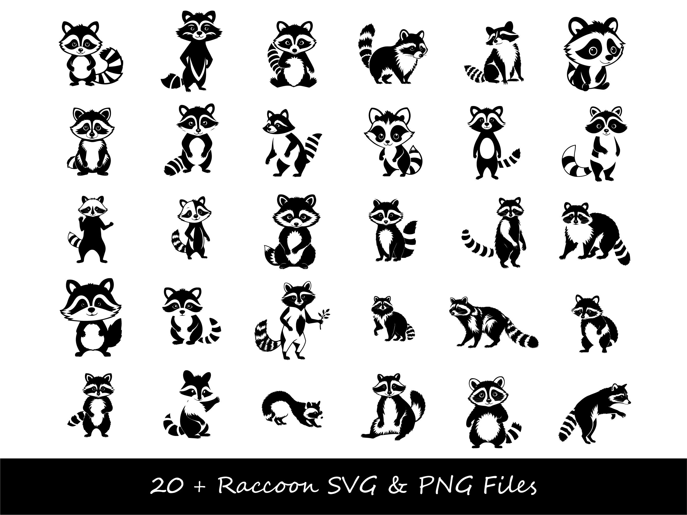 Raccoon SVG, Raccoon Face SVG, Raccoon Silhouette SVG, Raccoon Clipart ...