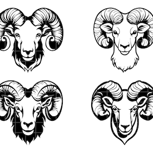 Ram Head SVG, Ram SVG, Ram Skull SVG, Horned Ram Svg, Ram Head ...