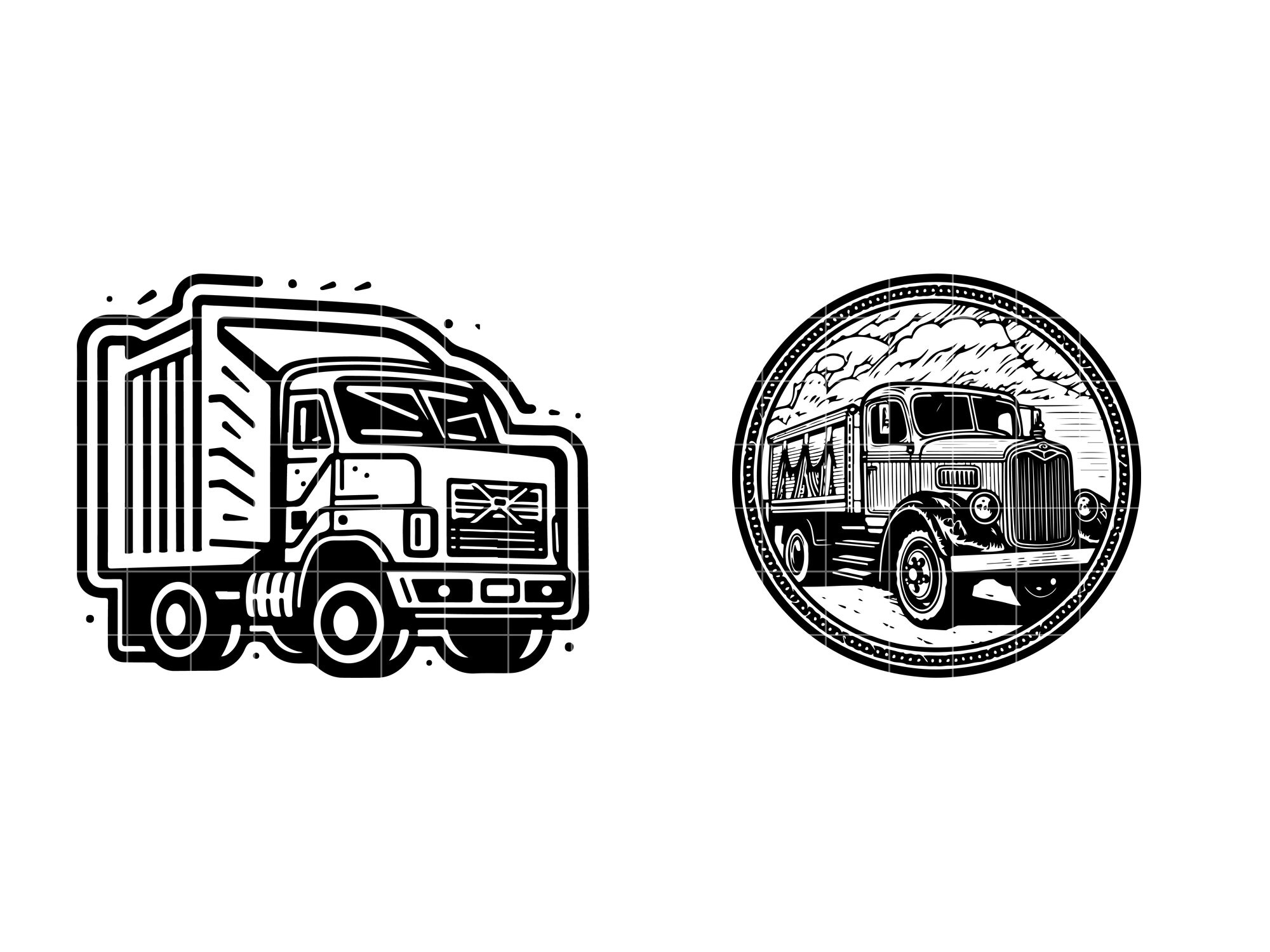 Truck Monogram SVG Bundle, Semi Truck SVG, Dump Truck SVG, Farm Truck ...