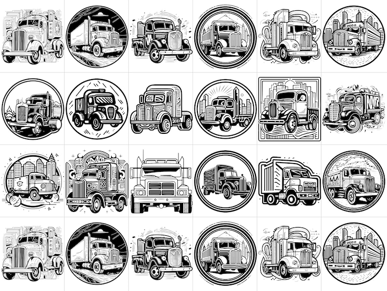 Truck Monogram SVG Bundle, Semi Truck SVG, Dump Truck SVG, Farm Truck ...