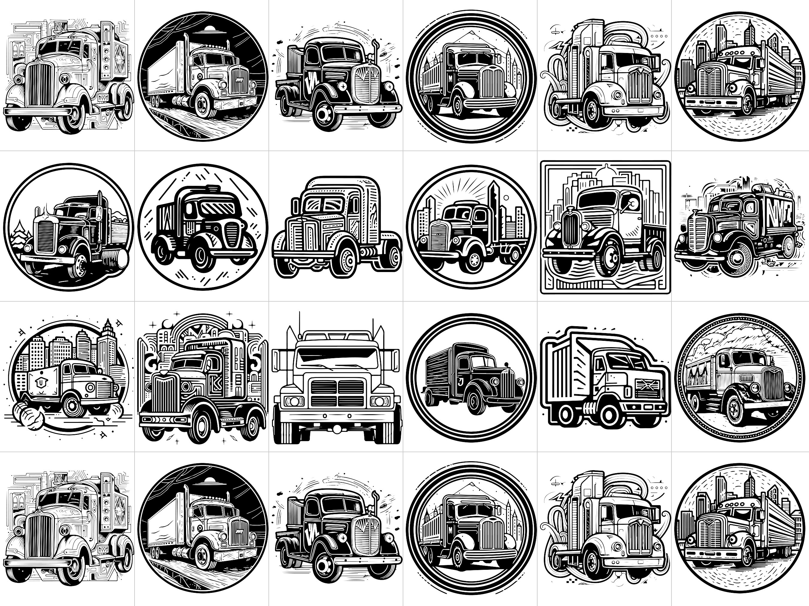 Truck Monogram SVG Bundle, Semi Truck SVG, Dump Truck SVG, Farm Truck ...